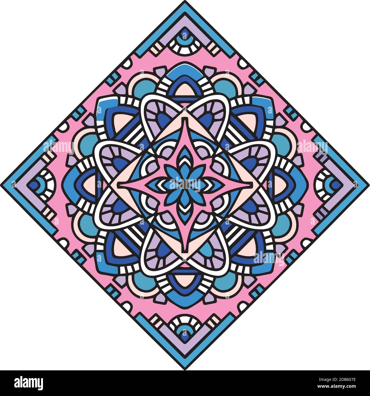 Islamic mandala icon, hand drawn and outline style Stock Vector Image ...