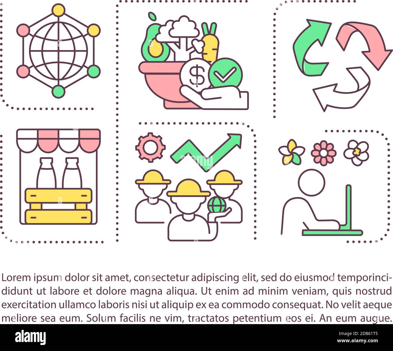 Agribusiness components concept icon with text Stock Vector Image & Art ...
