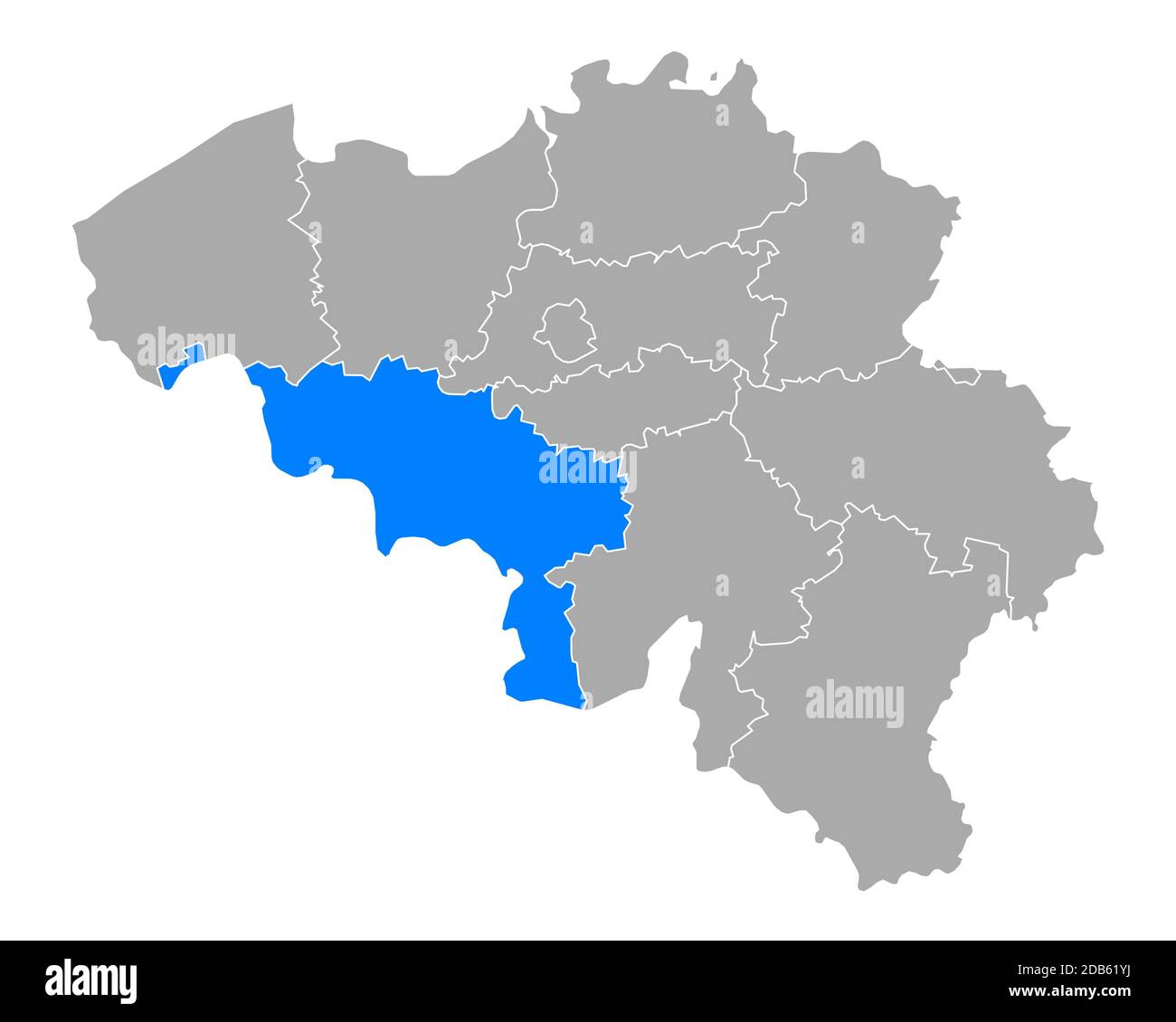 Map of Hainaut in Belgium Stock Photo - Alamy