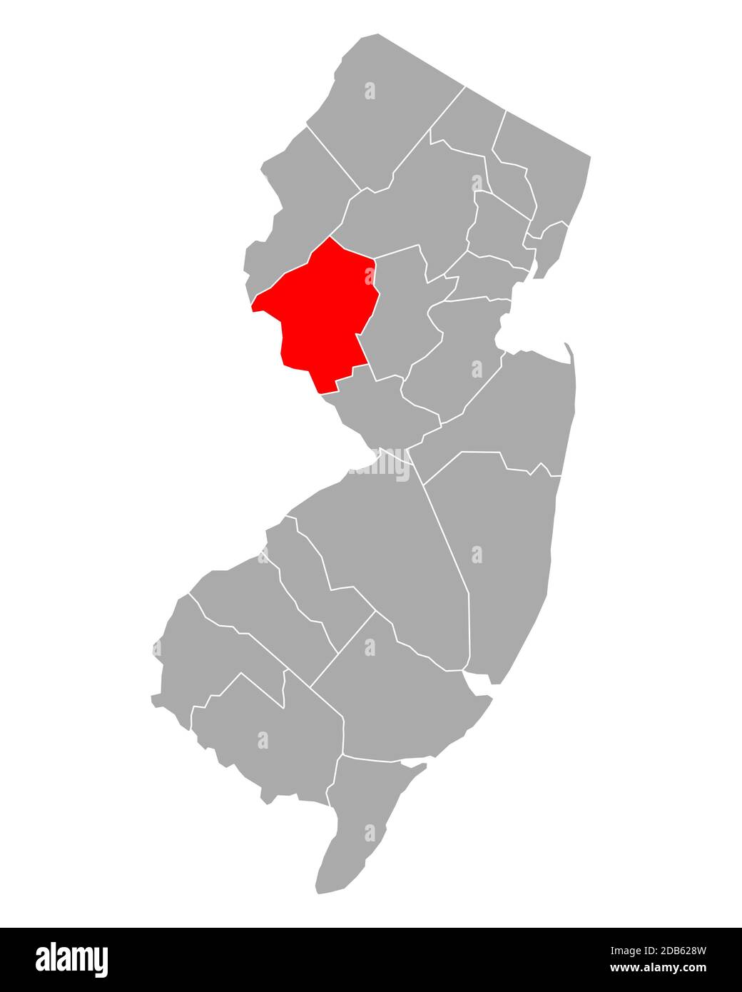 Map of Hunterdon in New Jersey Stock Photo - Alamy