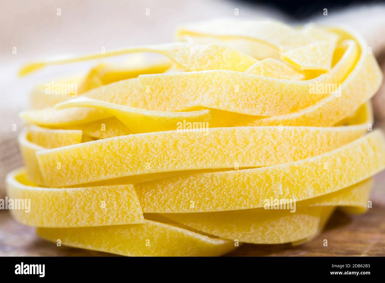 made from wheat flour pasta, durum wheat, close-up in the kitchen ...