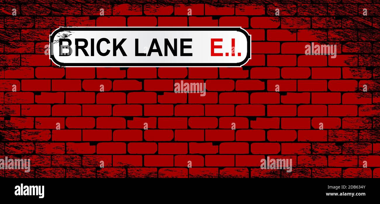 Jack the Ripper haunt Brick Lane wall with sign and grunge Stock Photo ...