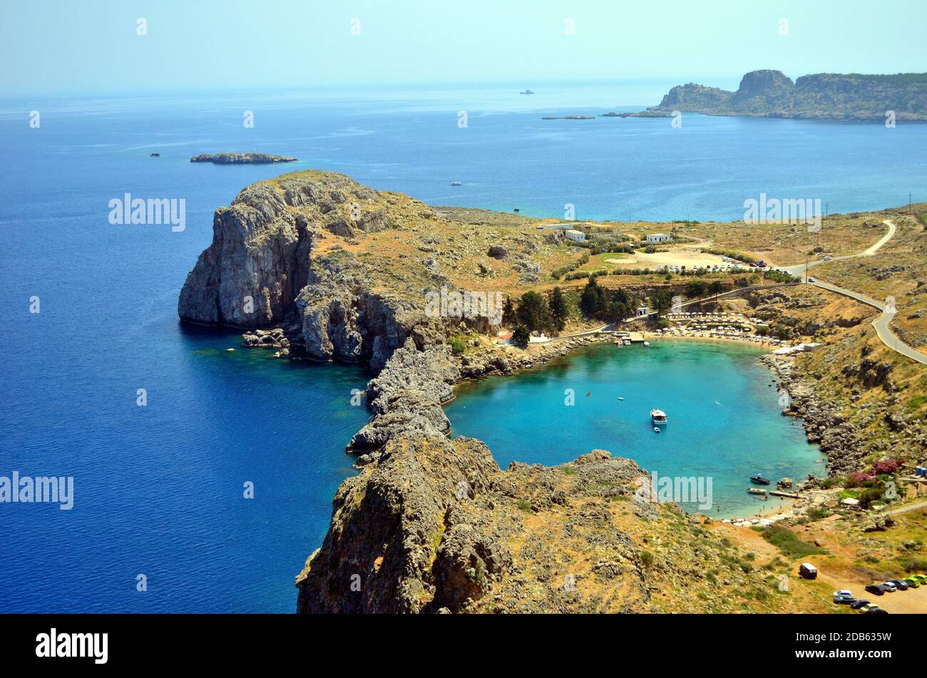 Heart-like laguna on Rhodes island Stock Photo - Alamy