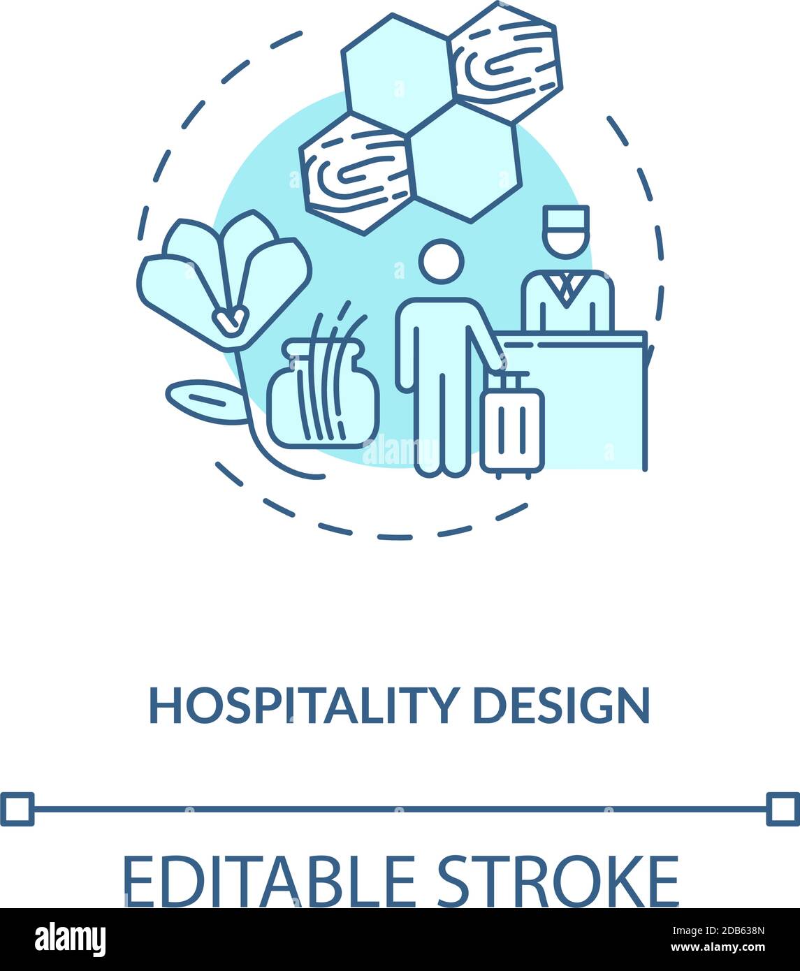 Hospitality design blue concept icon Stock Vector Image & Art - Alamy