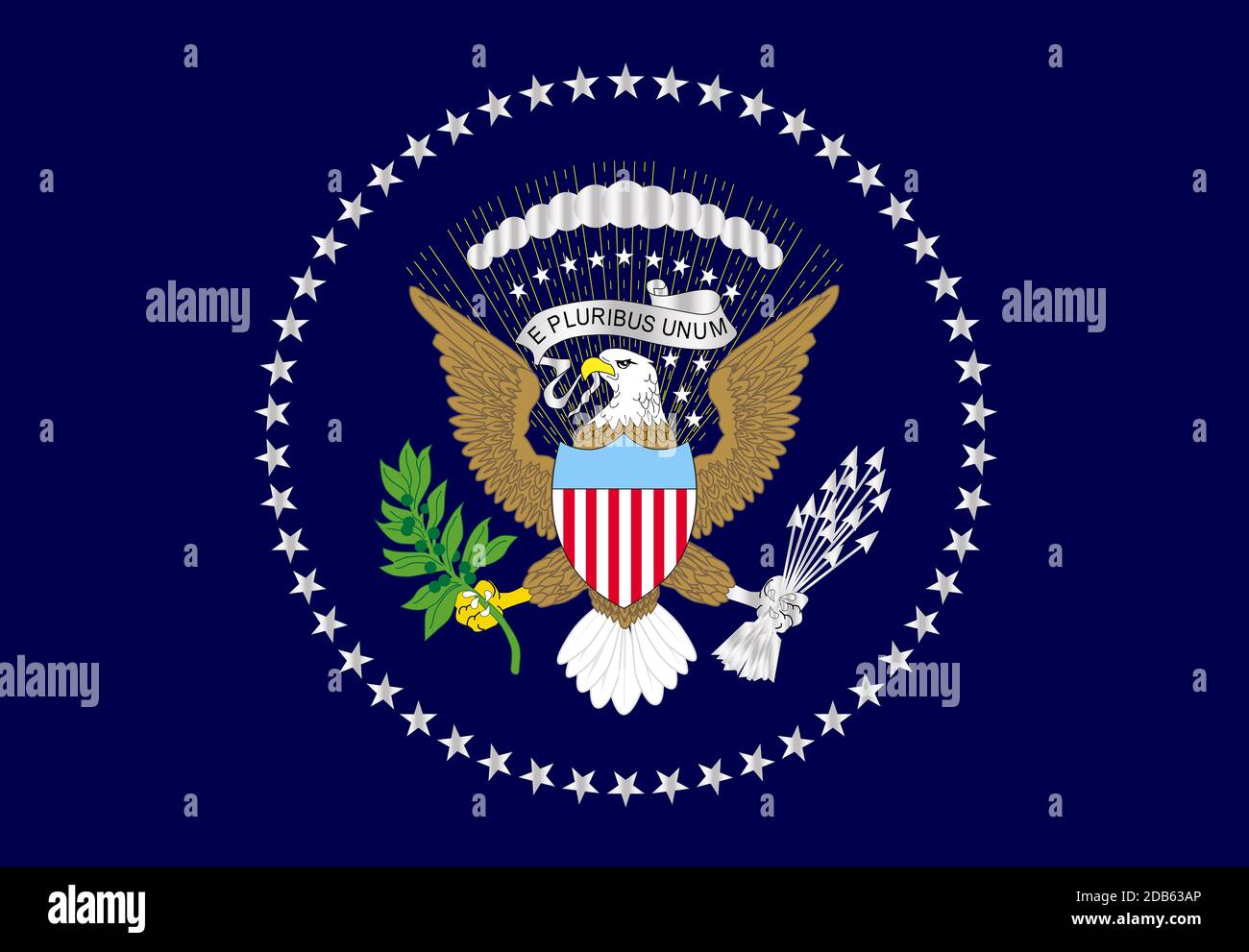 A depiction of the flag of the president of the United States of ...