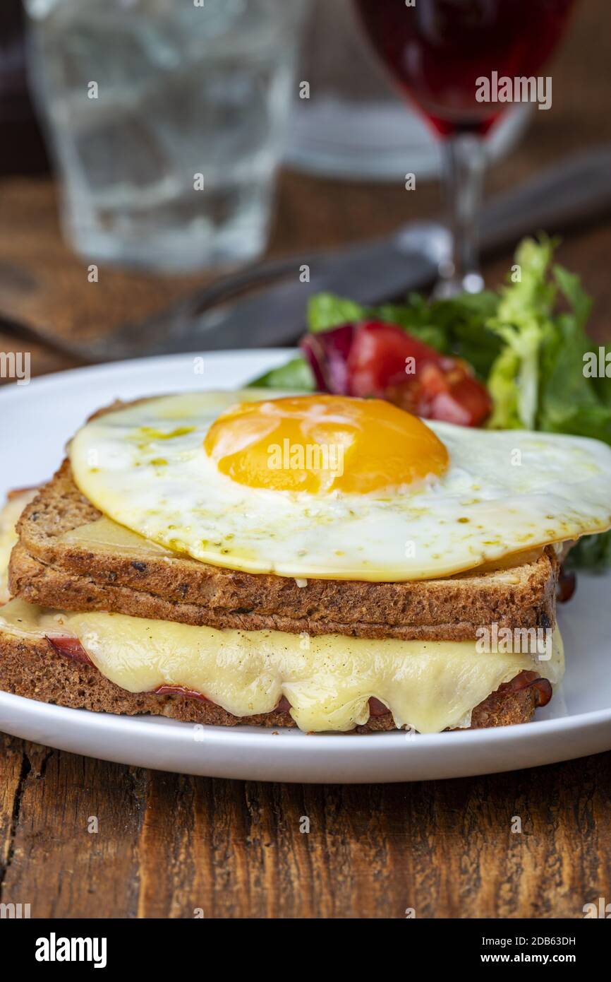 closeup of a french croque madame Stock Photo - Alamy