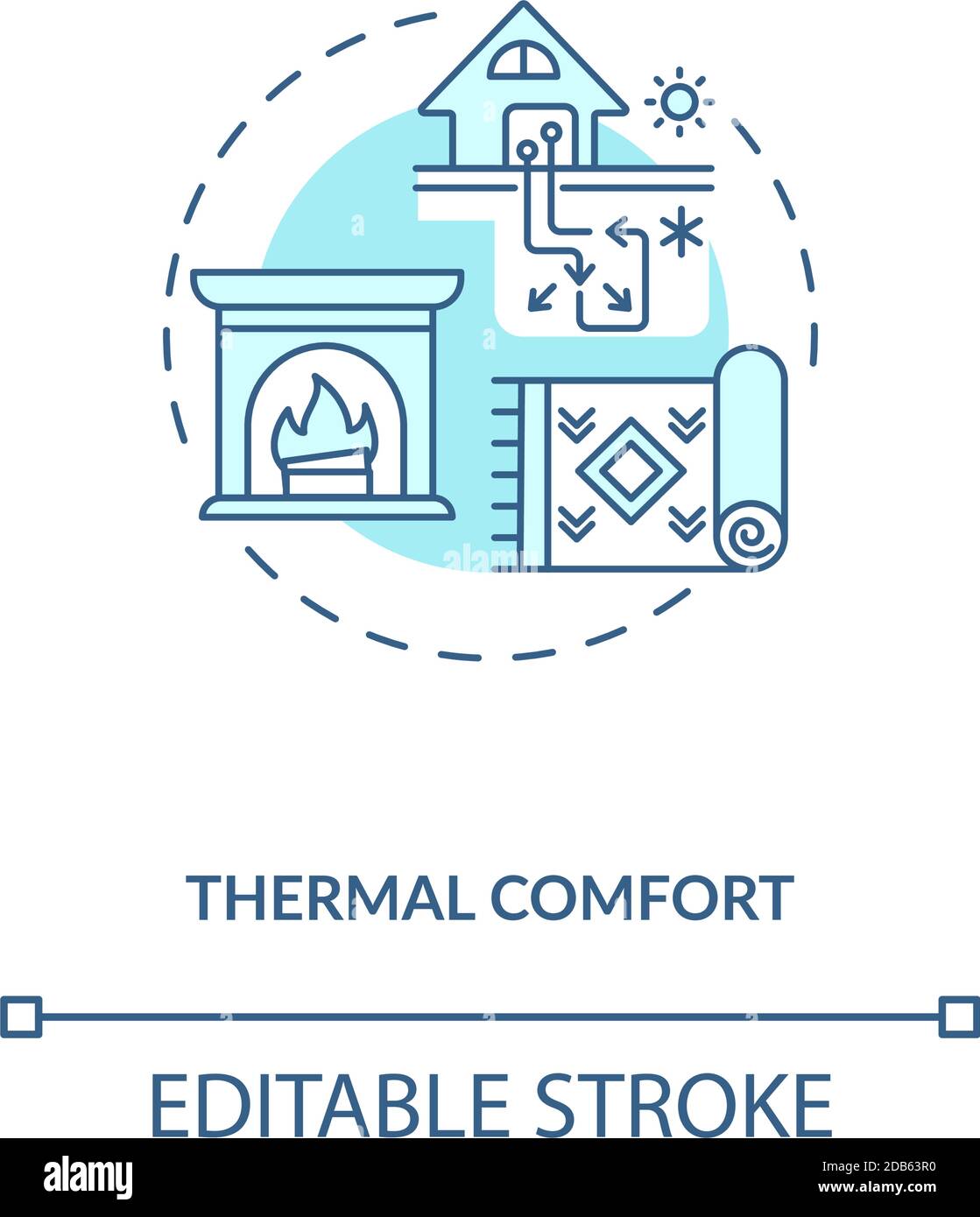 Thermal comfort blue concept icon Stock Vector Image & Art - Alamy