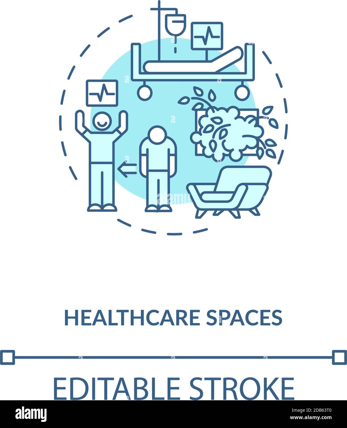 Healthcare spaces blue concept icon Stock Vector Image & Art - Alamy