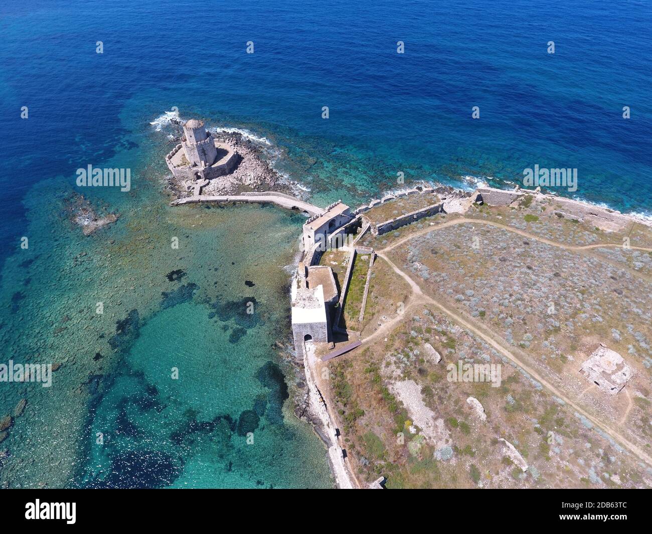 Bourtzi of Methoni fortress in hellas Stock Photo - Alamy