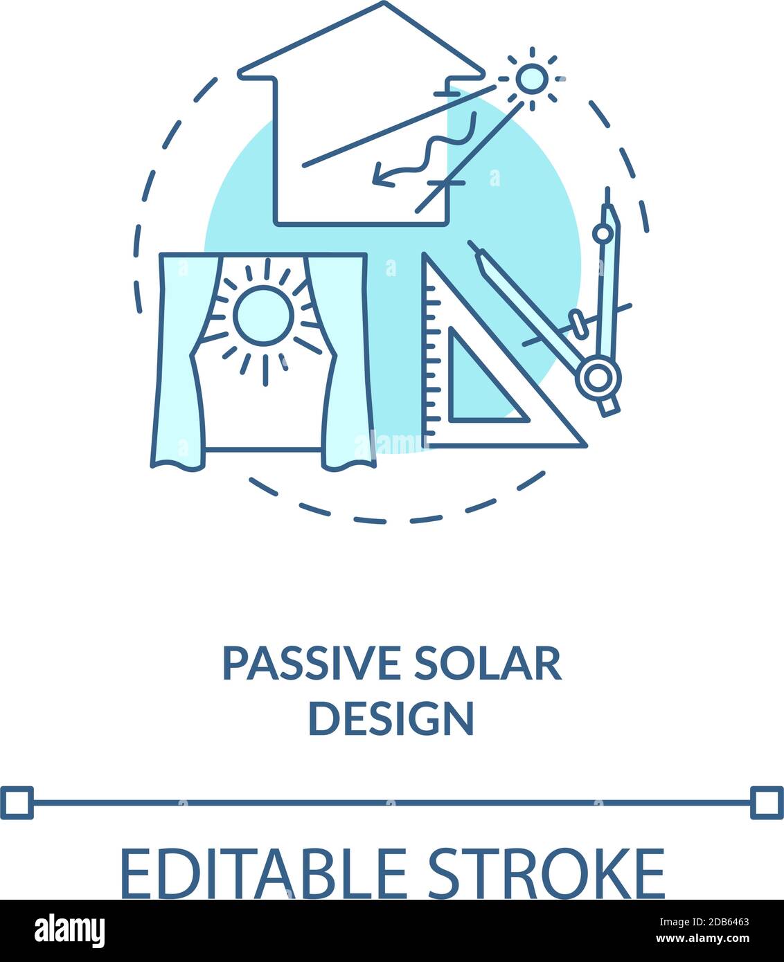 Passive solar design blue concept icon Stock Vector Image & Art - Alamy