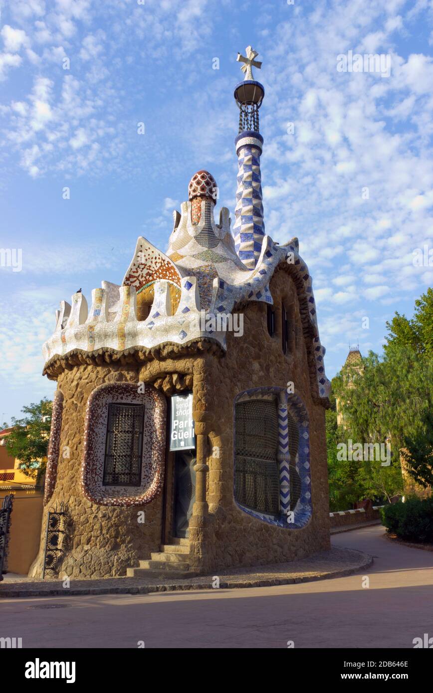 Park Guell House ceramic designed by Antonio Gaudi Stock Photo - Alamy