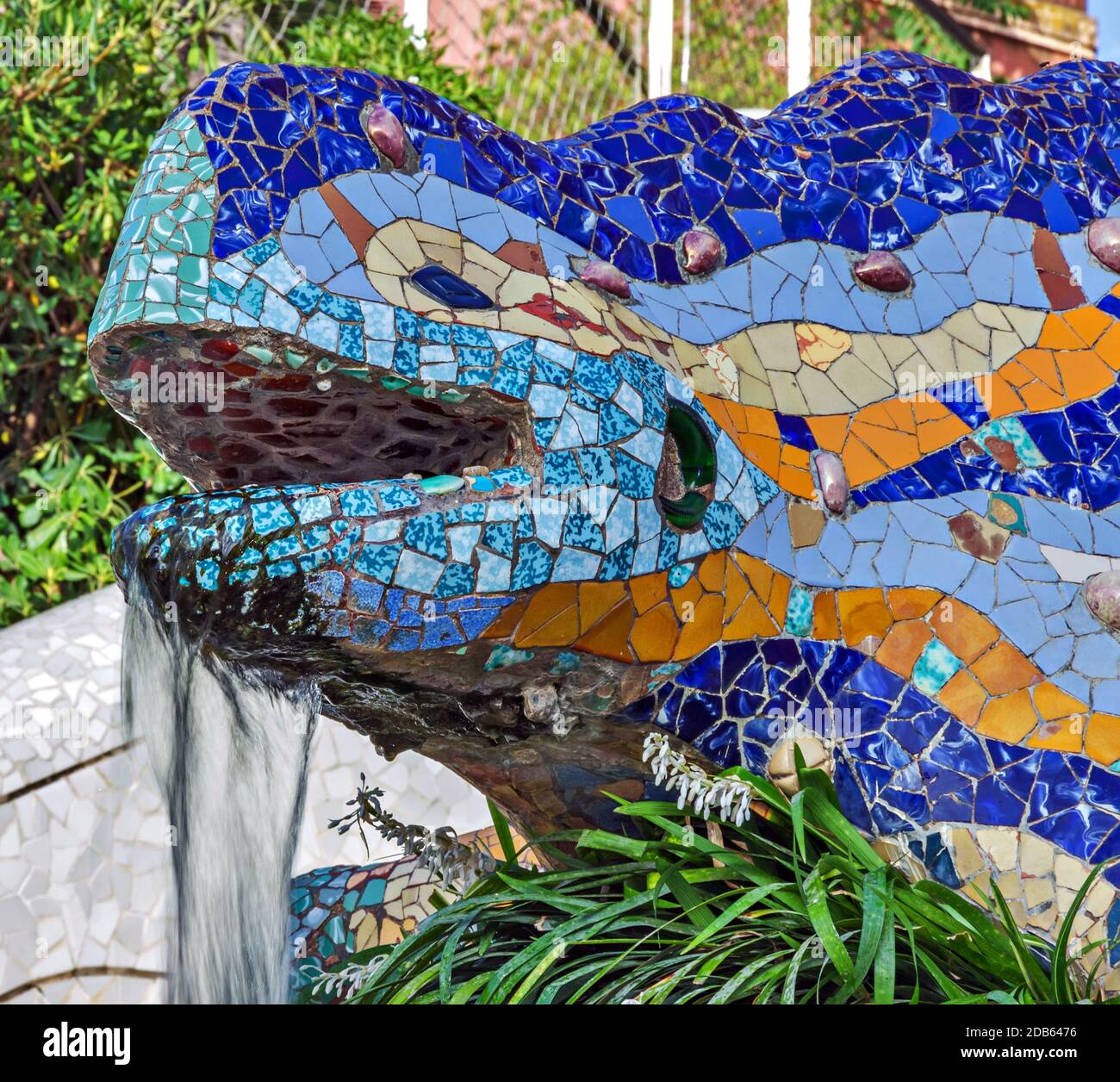 mosaic ceramic dragon, salamandra, lizard fountain - symbol of luck and ...