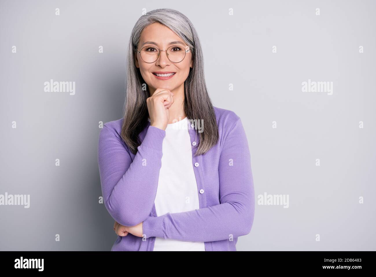 Portrait photo of smart elder intelligent female professor in the ...