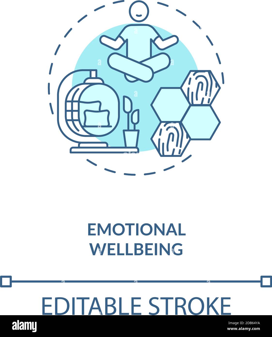 Emotional wellbeing blue concept icon Stock Vector Image & Art - Alamy