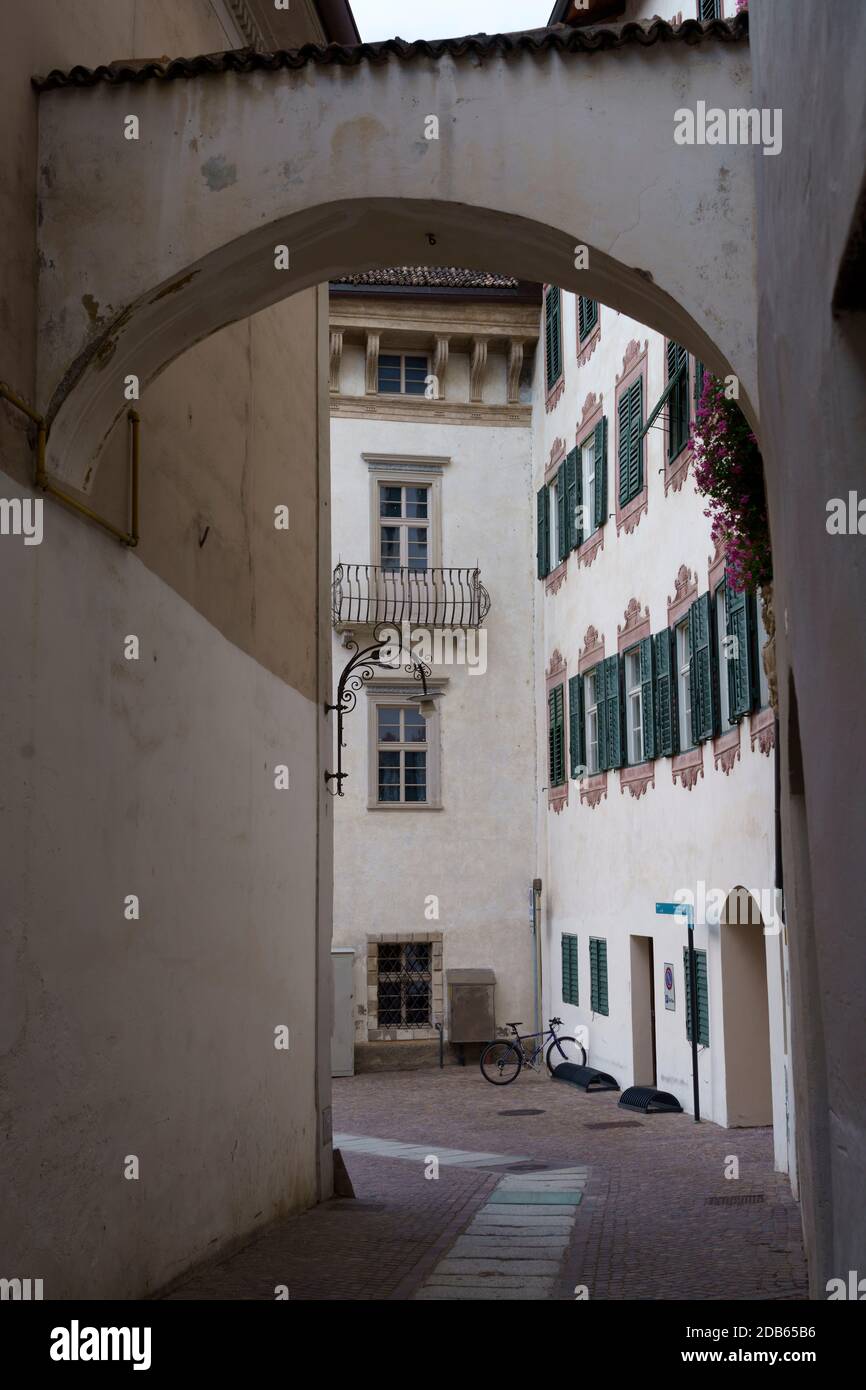 Historic city of Merano, Bolzano, Trentino Alto Adige, Italy. A street ...