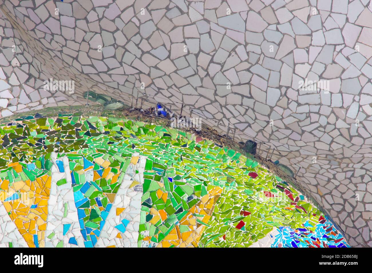 color ceramics Parc Guell Tile by Gaudi Design Barcelona. Spain Stock ...