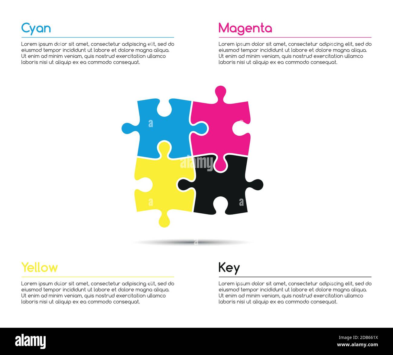 Puzzle 4 pieces infographic hi-res stock photography and images - Alamy
