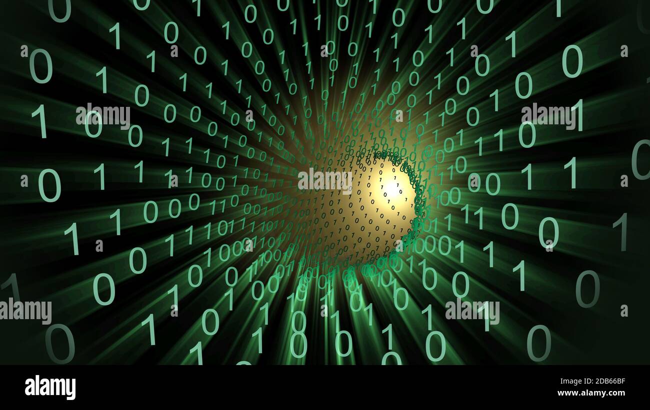 Abstract binary code green tunnel hi-res stock photography and images - Alamy