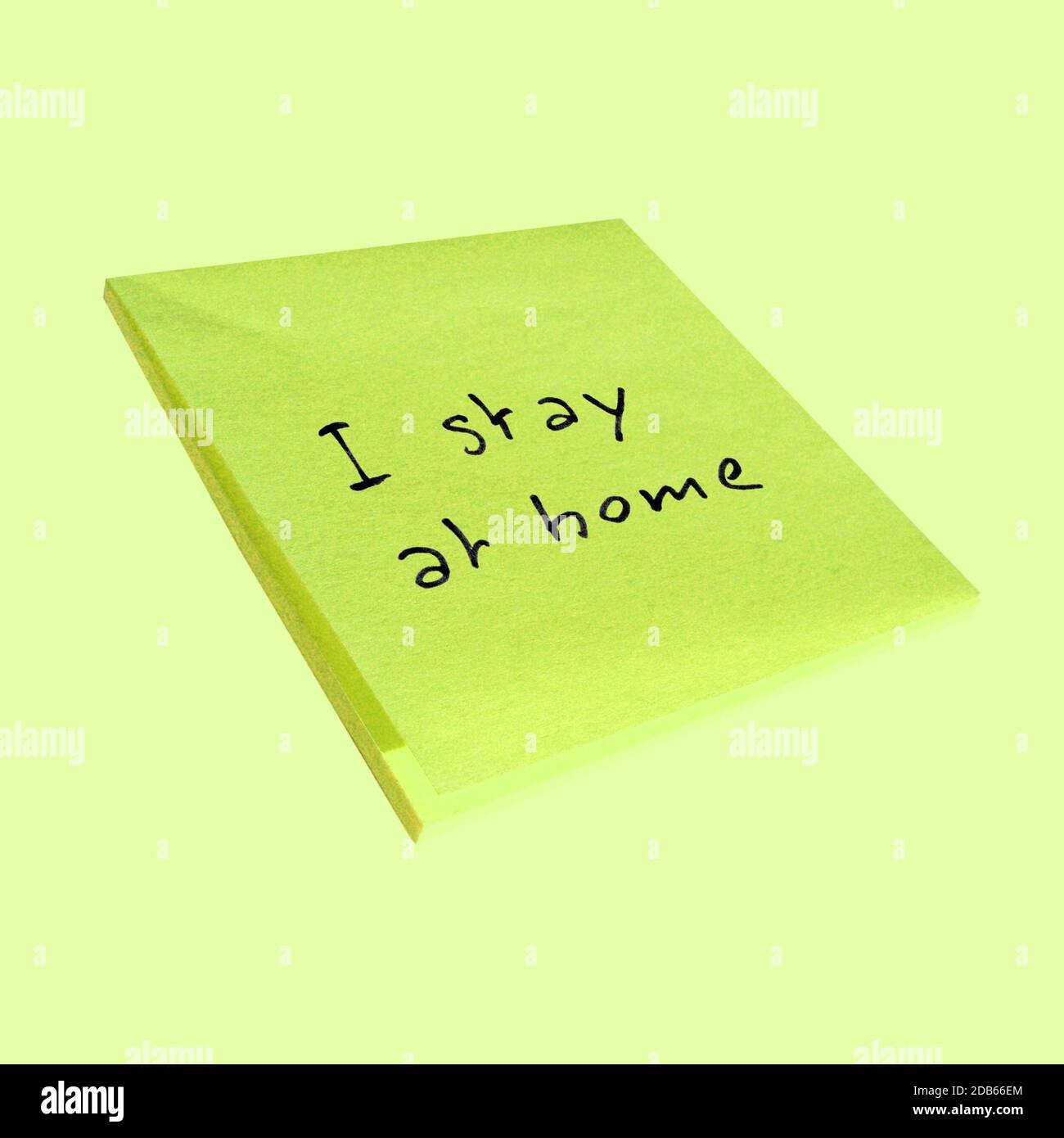 I stay at home sticky note isolated Stock Photo - Alamy