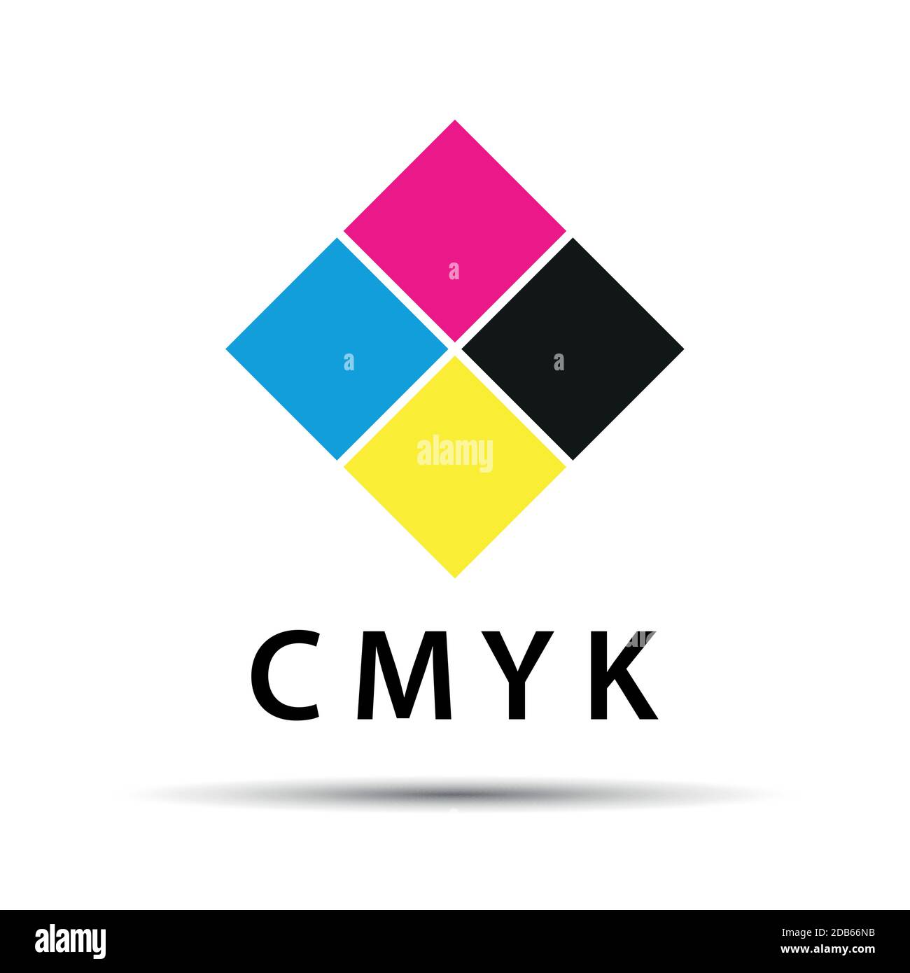 Abstract logo in the shape of a diamond with cmyk color isolated on ...