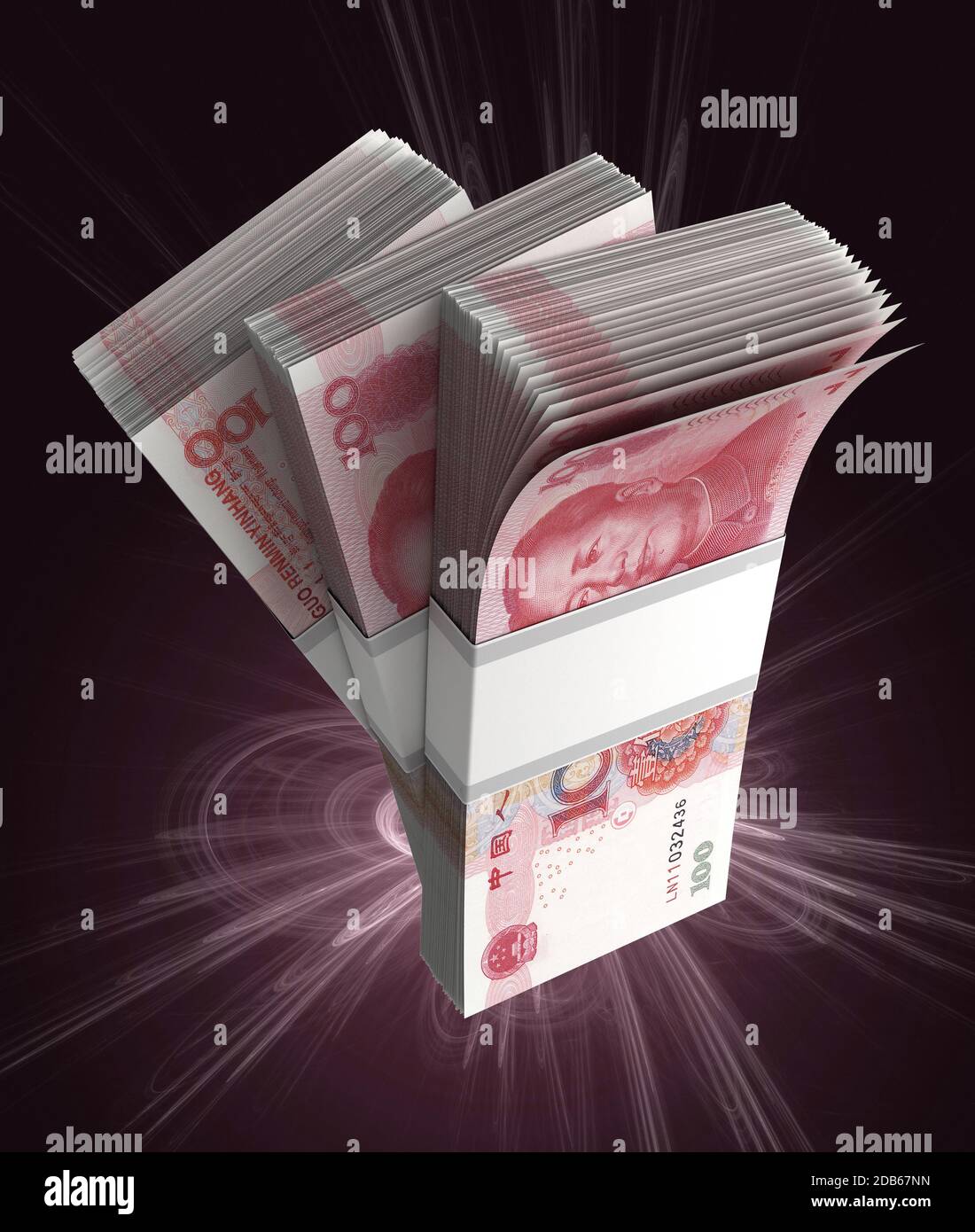 Stack of Chinese Yuan (isolated with clipping path Stock Photo - Alamy