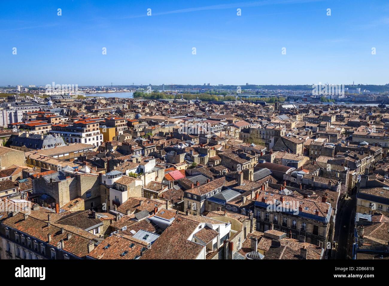 City of Bordeaux Aerial view from the Pey-Berland tower, France Stock ...