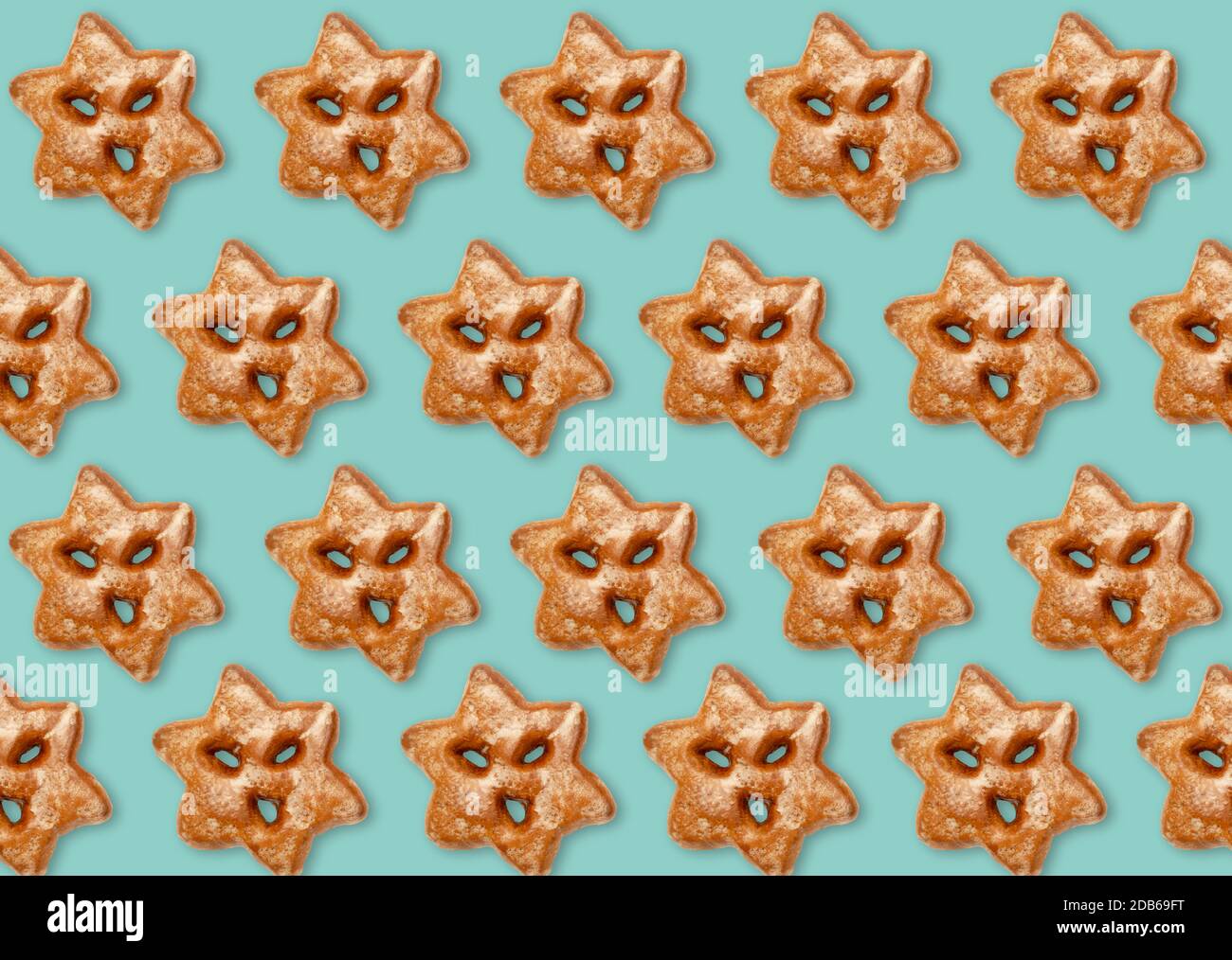 Blue Christmas background. Seamless gingerbread pattern. Winter ...