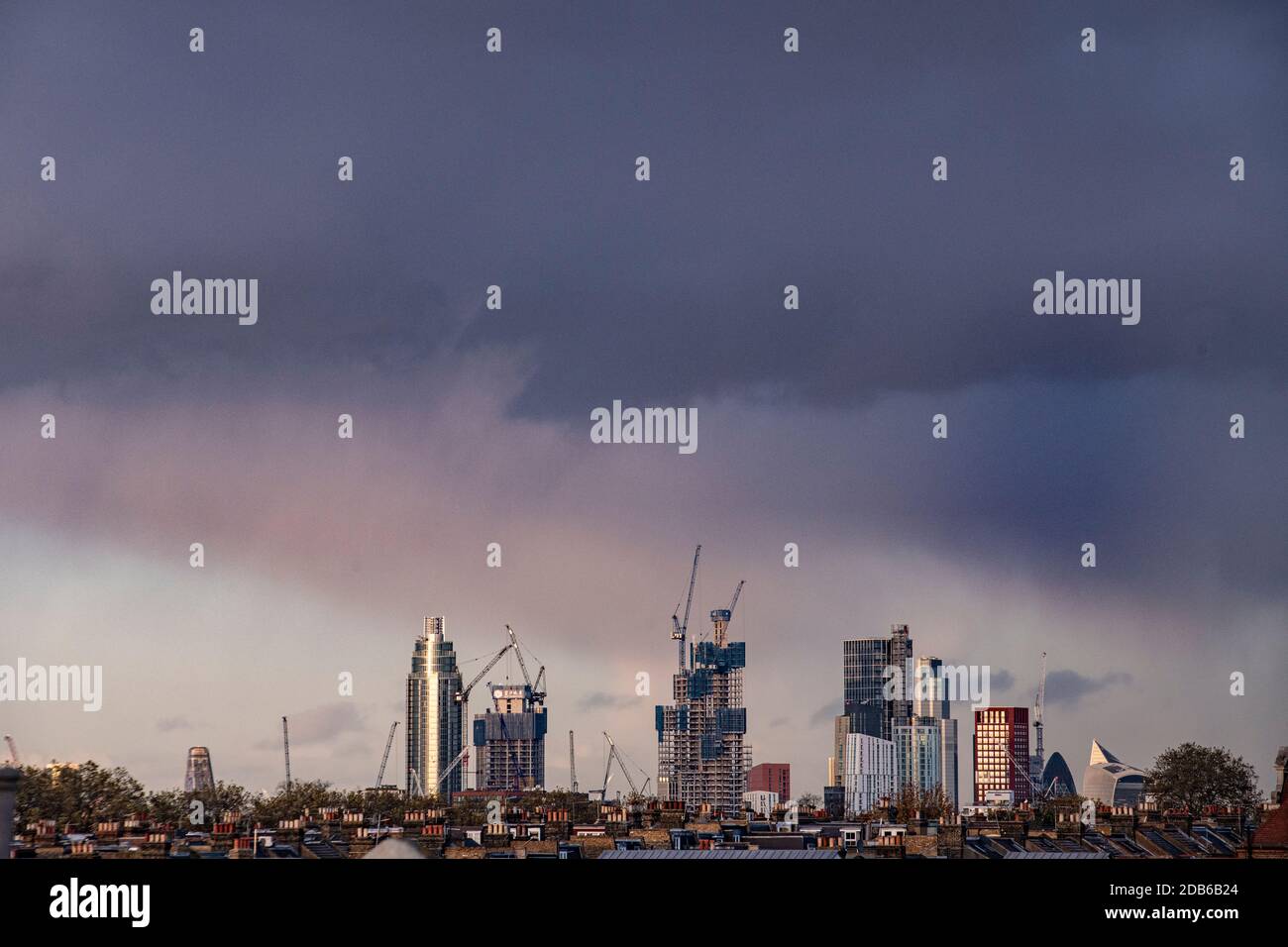 St George's Tower and surounding skyscrapers on an inclement day Stock ...