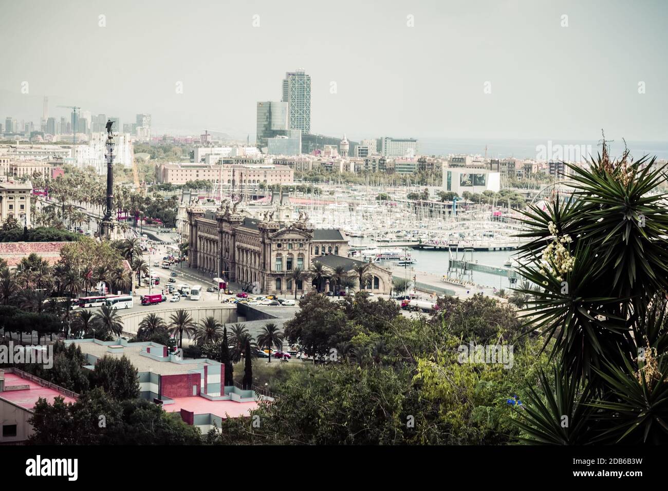 architectures in Barcelona, Spain. Vintage retro style Stock Photo - Alamy