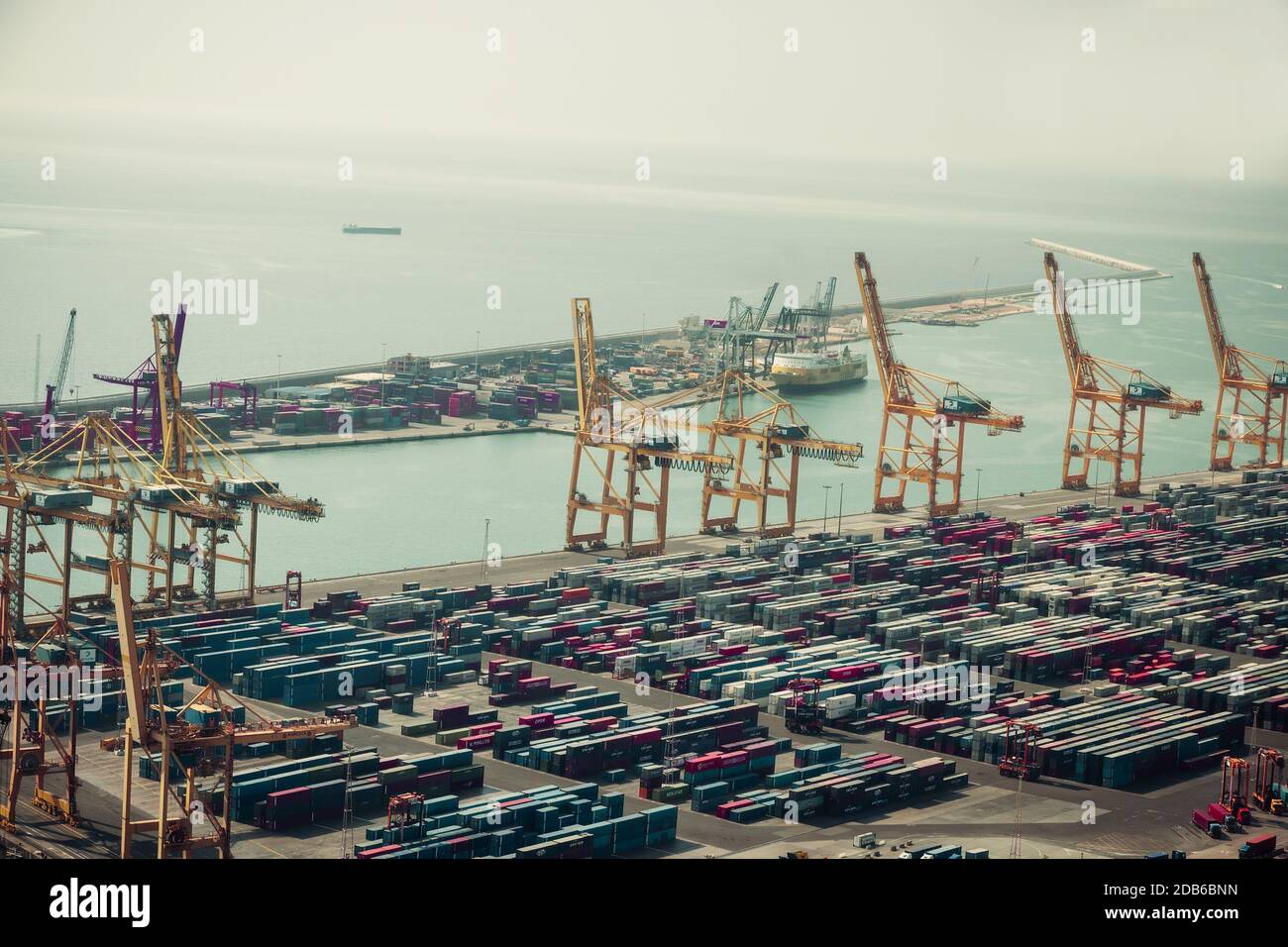 Terminal crane cargo container to container ship international terminal ...