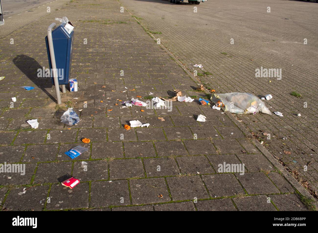 Arnhem, Netherlands - November 7, 2020: Pollution on street next to a ...