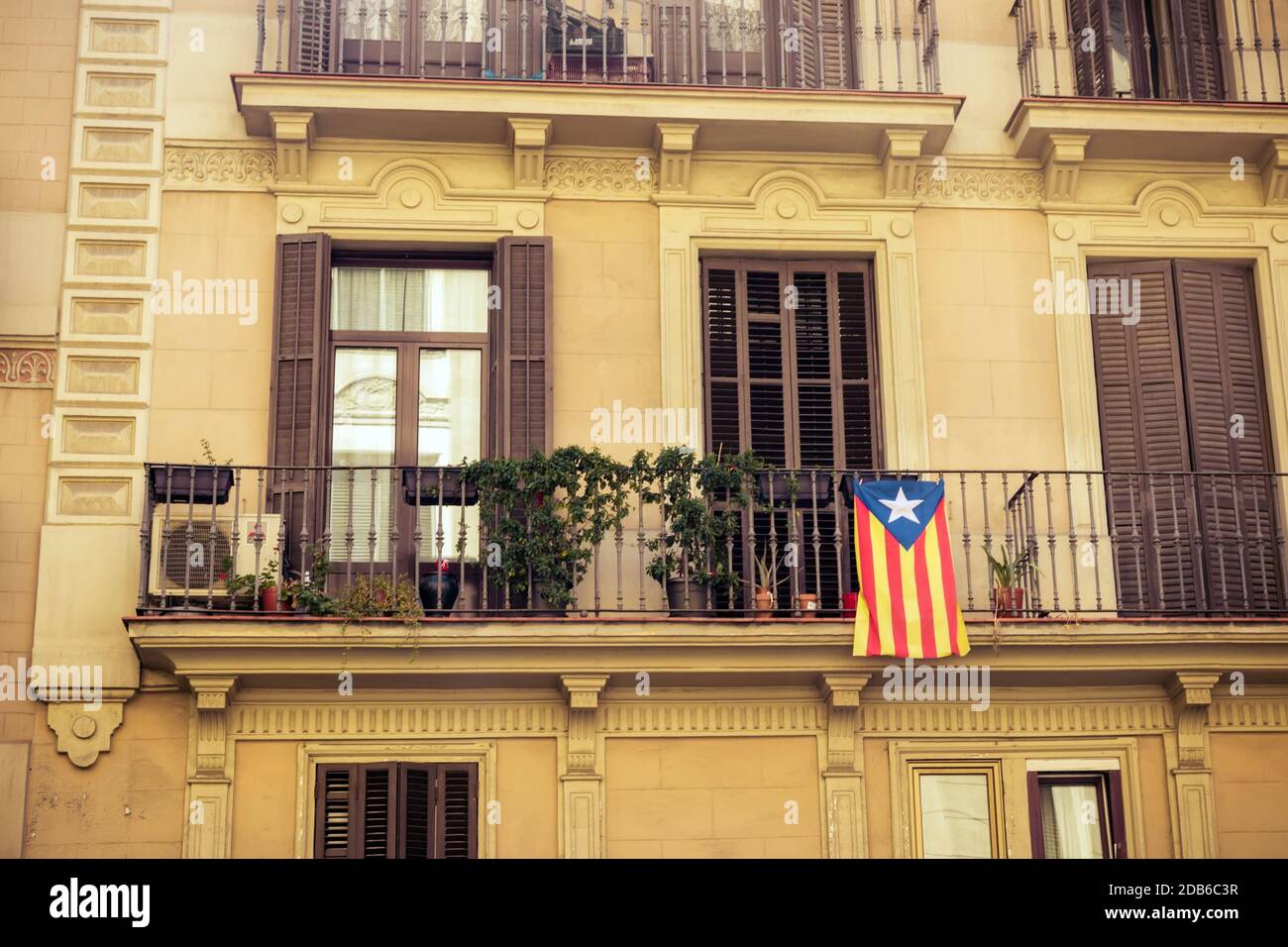 architectures in Barcelona, Spain. Vintage retro style Stock Photo - Alamy