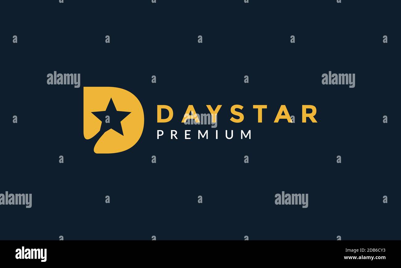 letter D bold modern with star logo icon vector illustration design ...