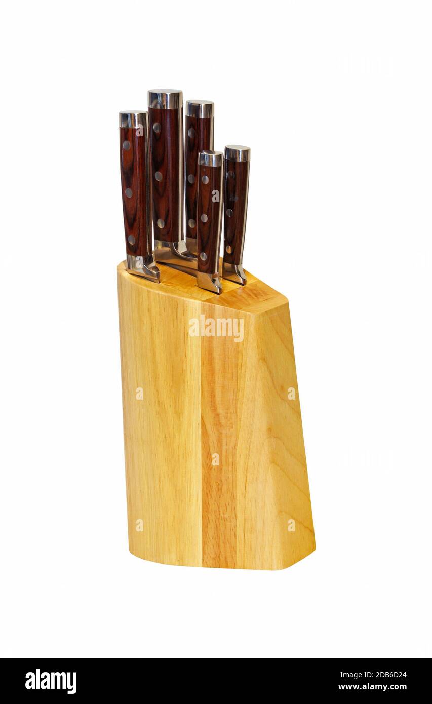 Cooking knives set isolated with clipping path included Stock Photo - Alamy