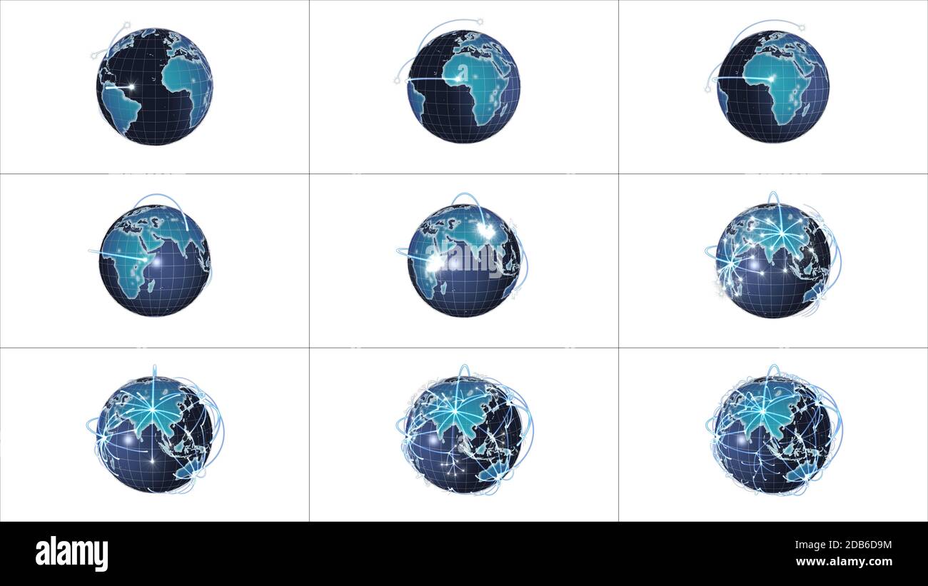 Global networking connectivity or information propagation symbols, with ...