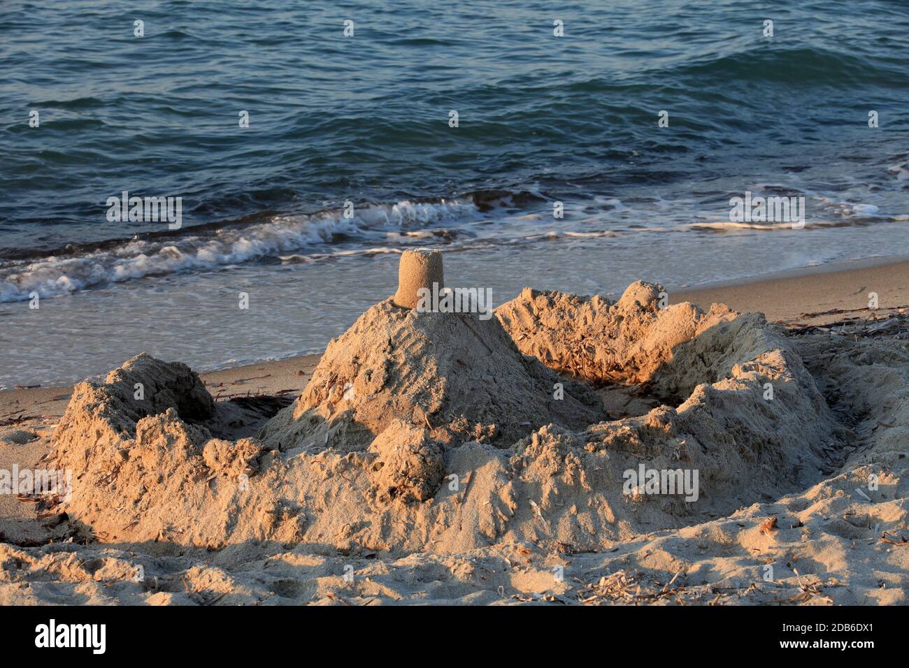 Sand castle on the beach Stock Photo - Alamy