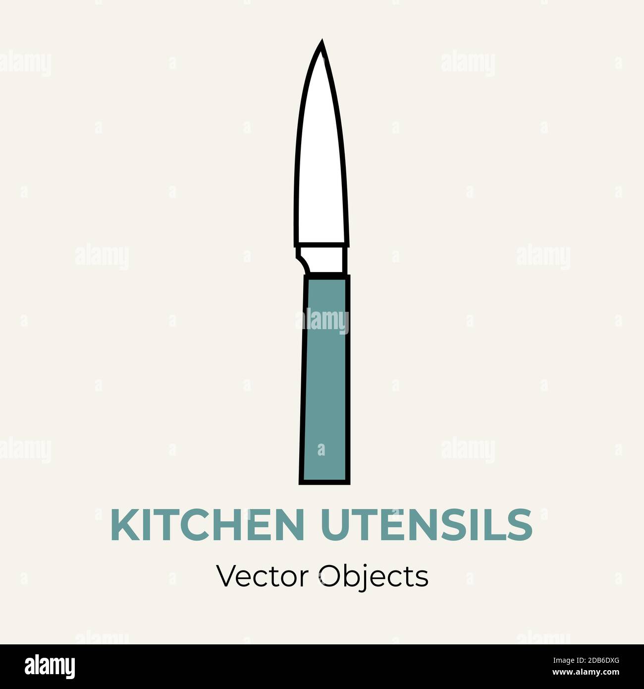Kitchen knife vector isolated illustration. Vector line illustration ...