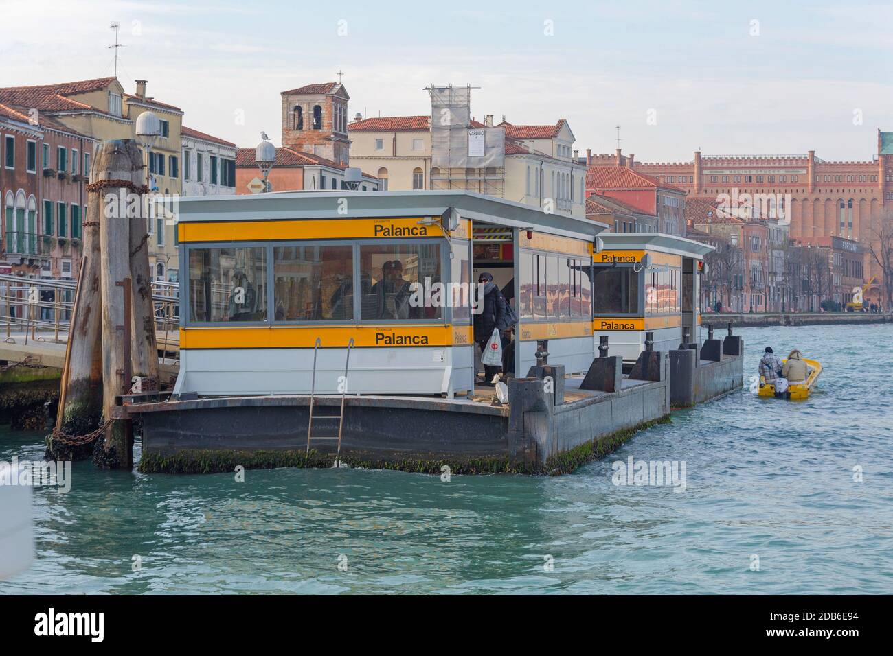 Venice, Italy - January 10, 2017: Floating Pontoons for Water Bus ...