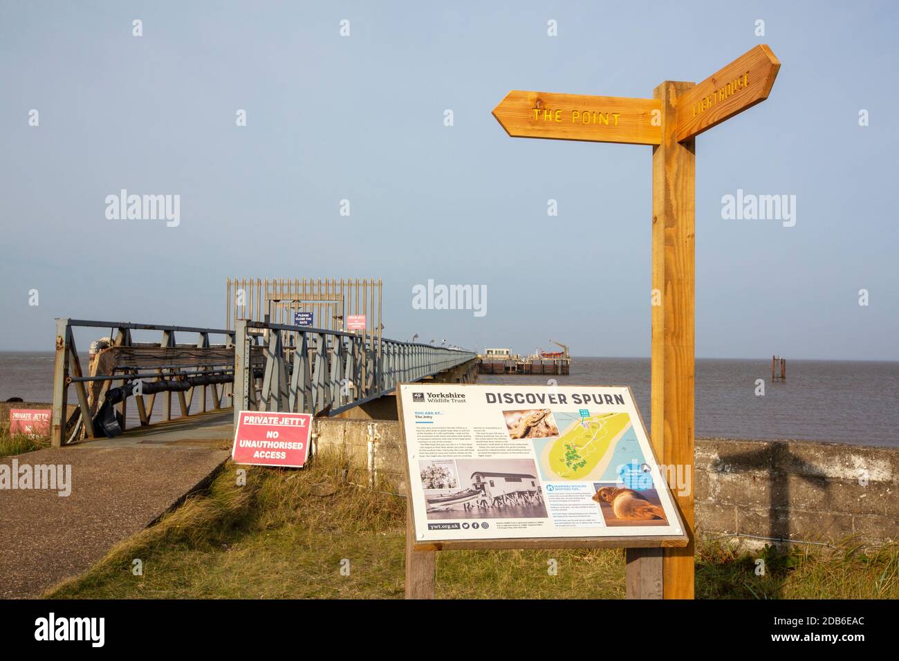 The jetty out to the lifeboat at Spurn Point lifeboat station on Spurn ...