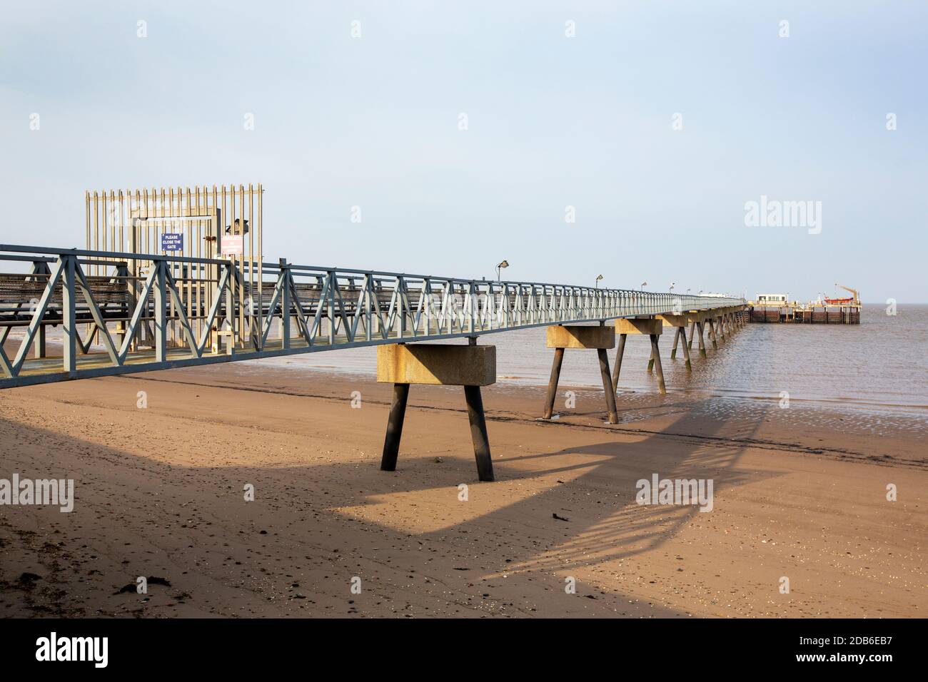 The jetty out to the lifeboat at Spurn Point lifeboat station on Spurn ...