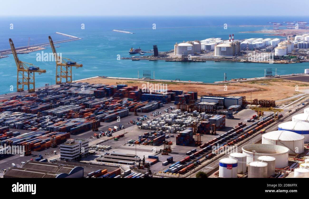 Terminal crane cargo container to container ship international terminal ...