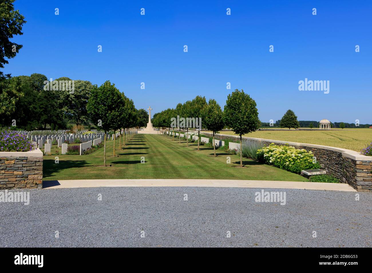 The Cross of Sacrifice and gazebo at the (World War I & II) Bedford ...