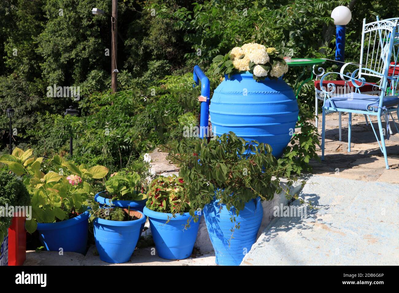 Typical colors for Greek architecture Stock Photo - Alamy