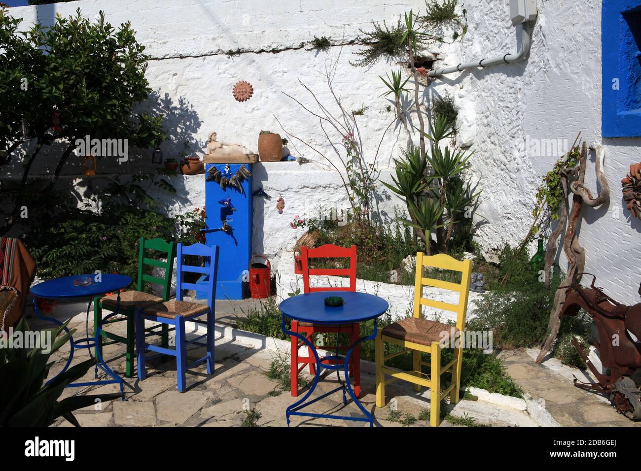 Typical colors for Greek architecture Stock Photo - Alamy