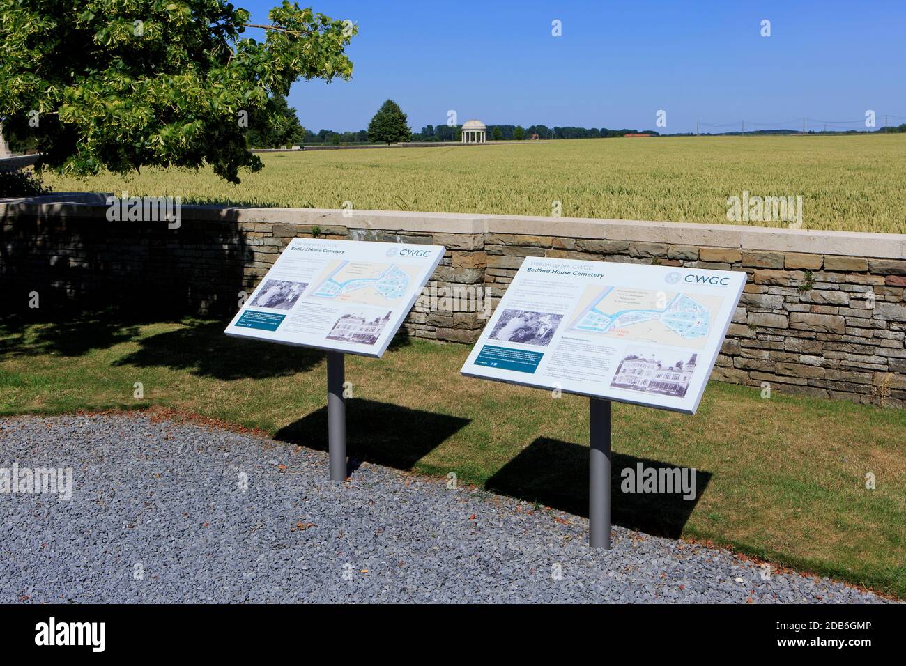 Signs at the (First and Second World War) Bedford House Cemetery ...