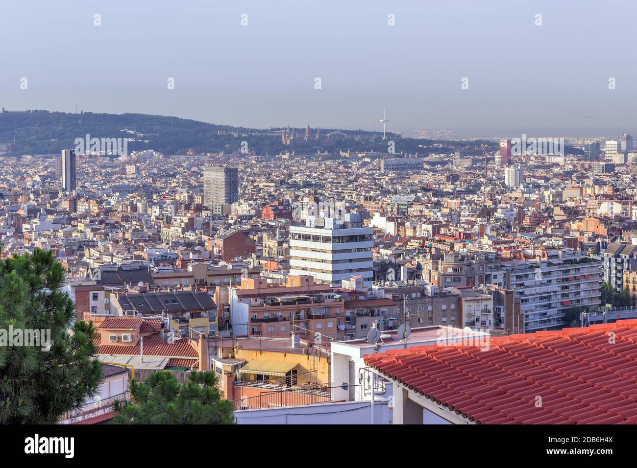 Barcelona skyline Cityscape Bird's eye view architecture landmark ...