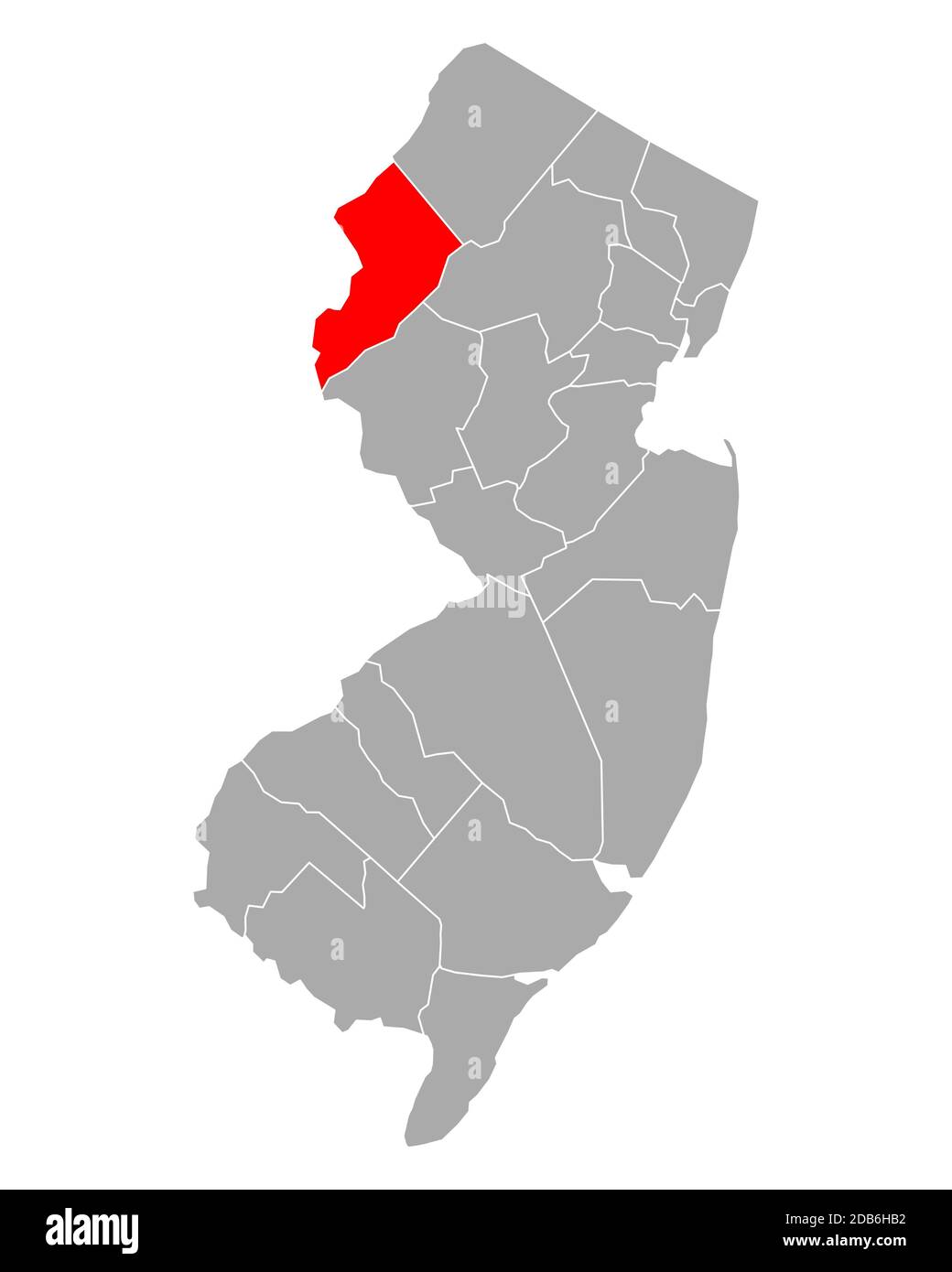 Map of Warren in New Jersey Stock Photo - Alamy