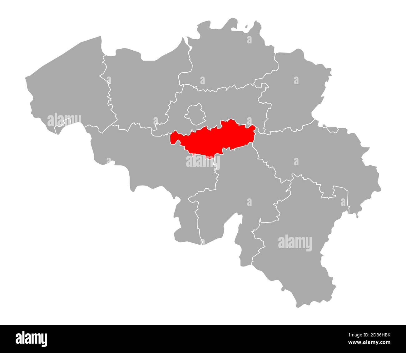 Map of Walloon Brabant in Belgium Stock Photo - Alamy