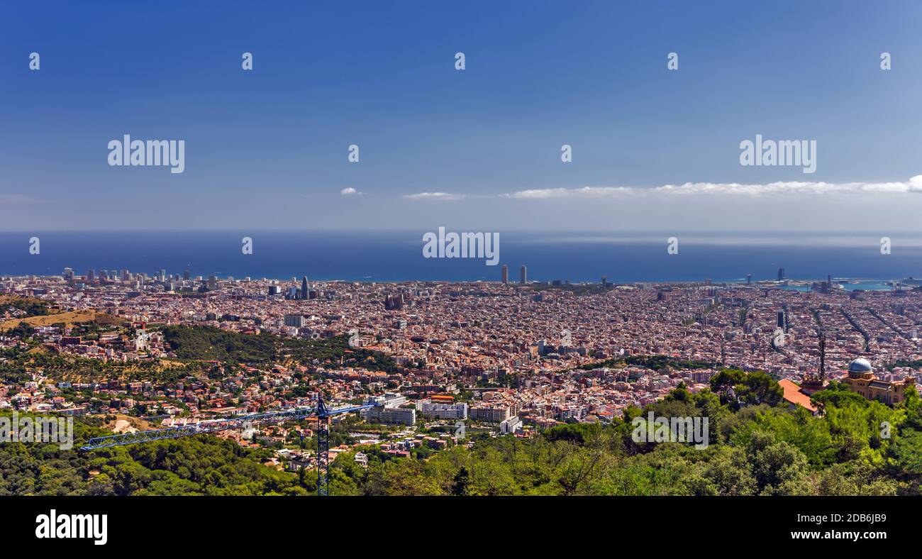 Barcelona Aerial drone bird's eye view skyline Cityscape architecture ...
