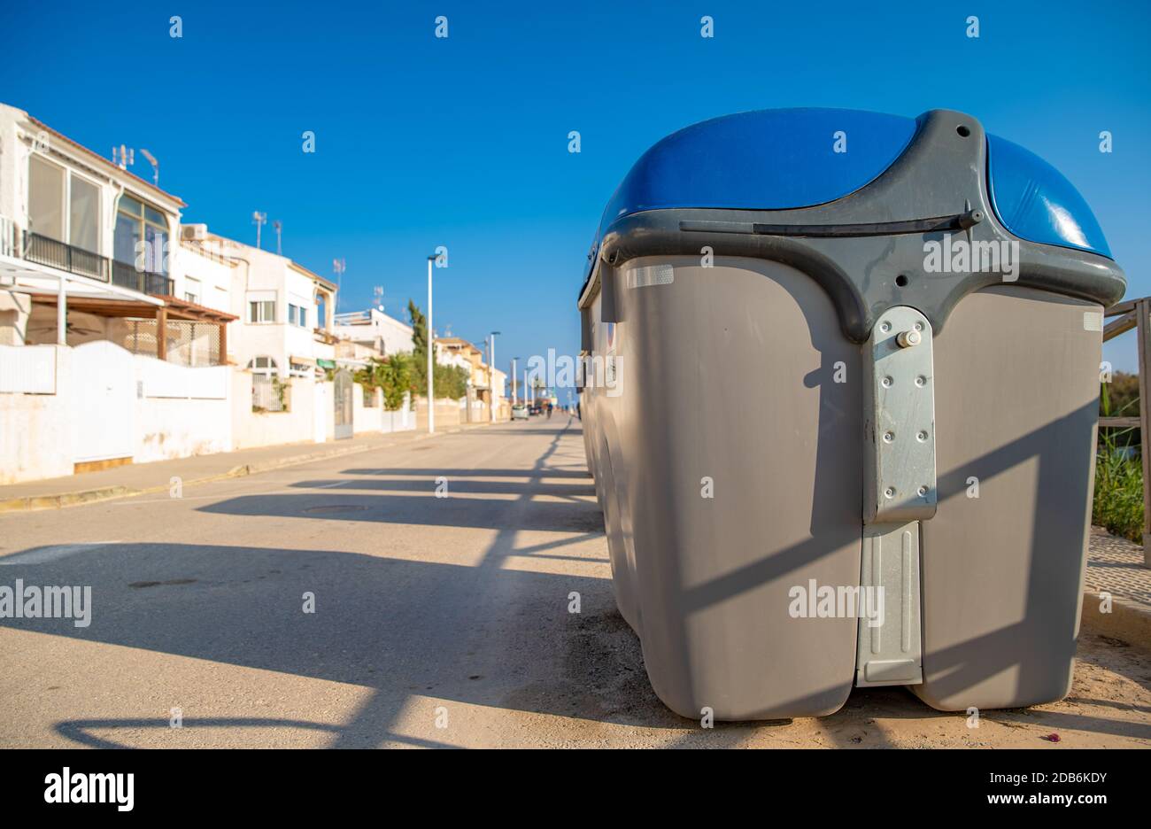 containers for sorting waste in the streets of the seaside resort Stock ...